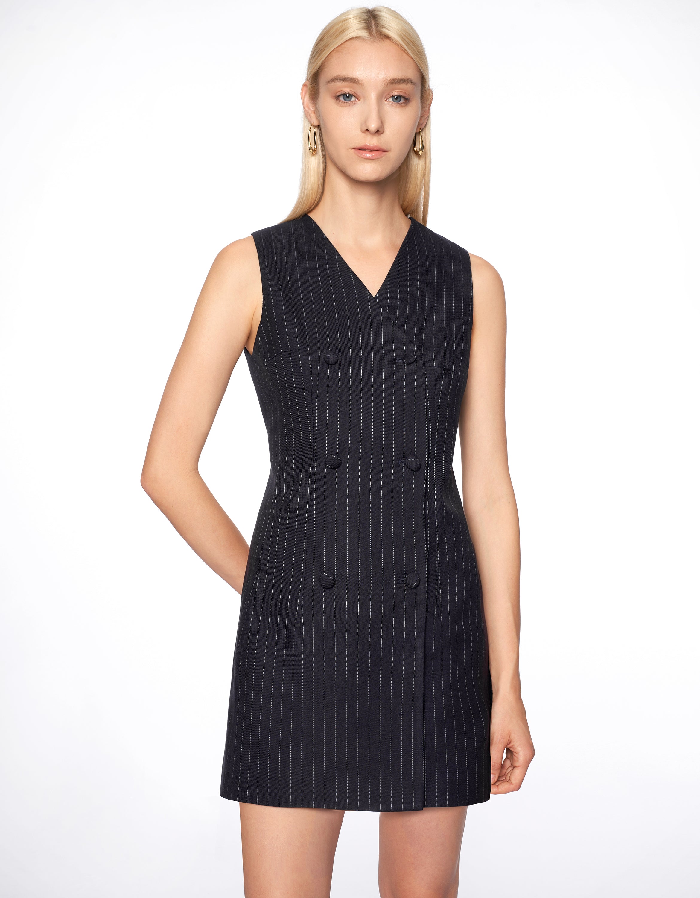 Double-breasted Pinstripe Dress – SaturdayClub International