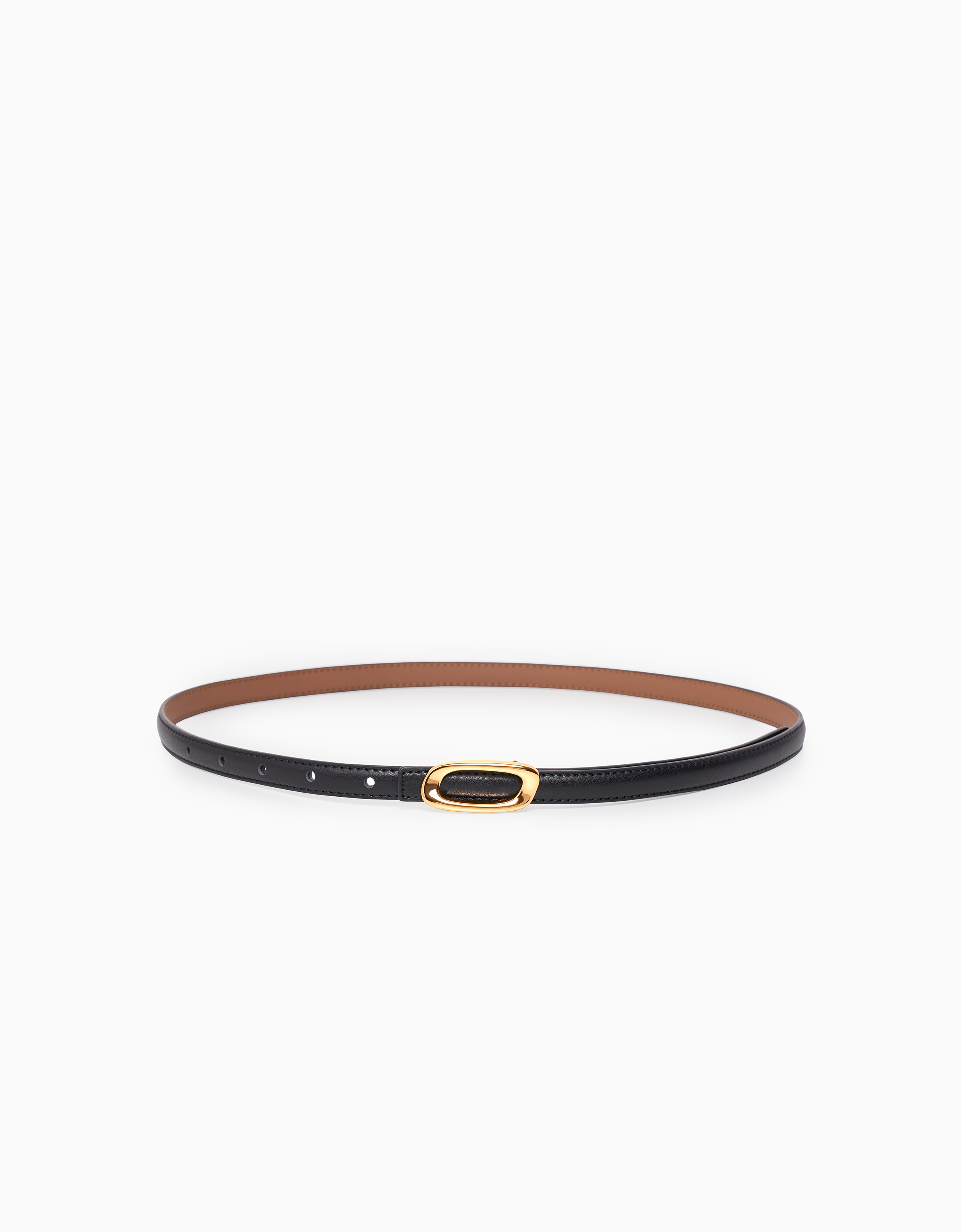 Flat Oval Buckle Thin Leather Belt – SaturdayClub International